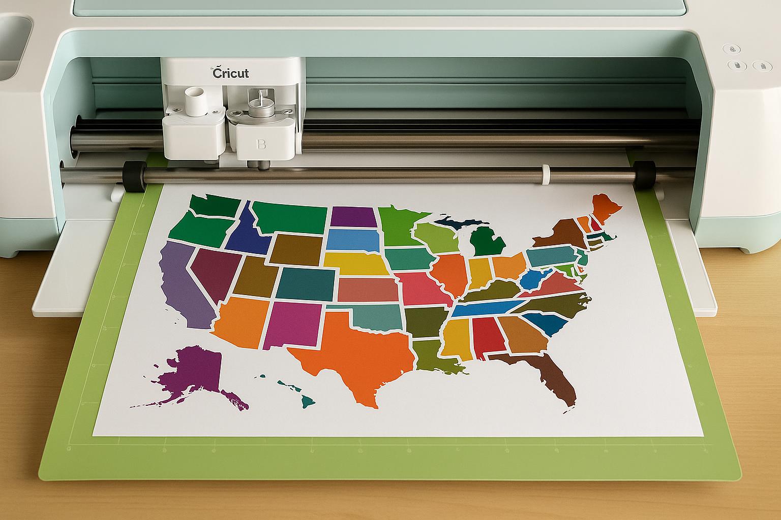 Bright Colors USA Map Clip Art - United States of America- Instant ...