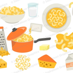 Macaroni and Cheese Clip Art - Instant Download File - Digital Graphics ...
