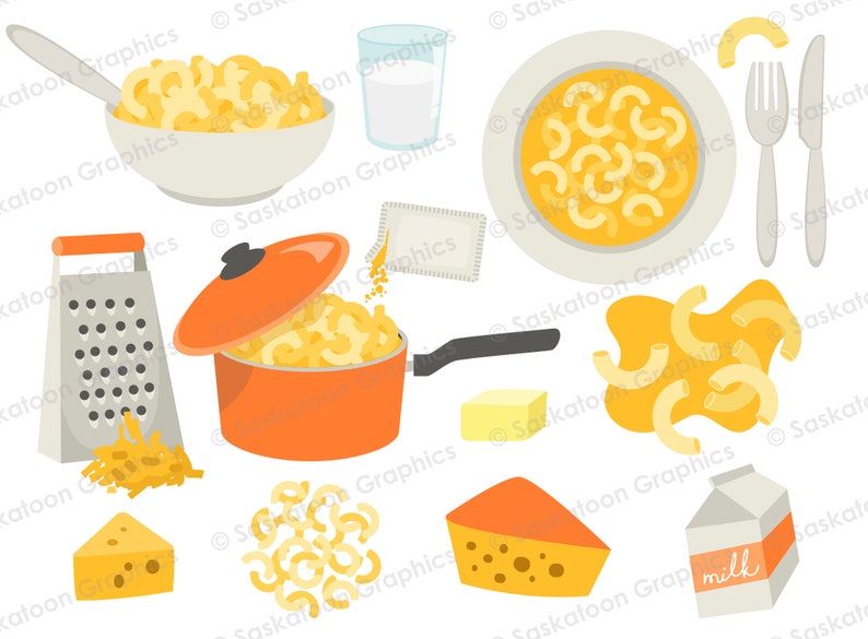 Macaroni and Cheese Clip Art - Instant Download File - Digital Graphics ...