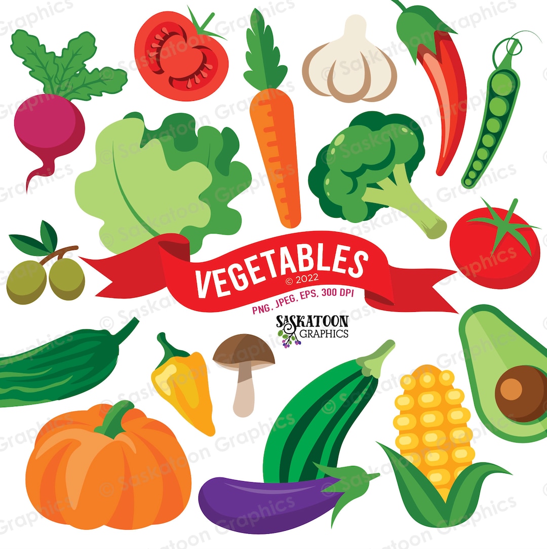 Popular Vegetables Clip Art Set - Veggies Produce - Instant Download ...
