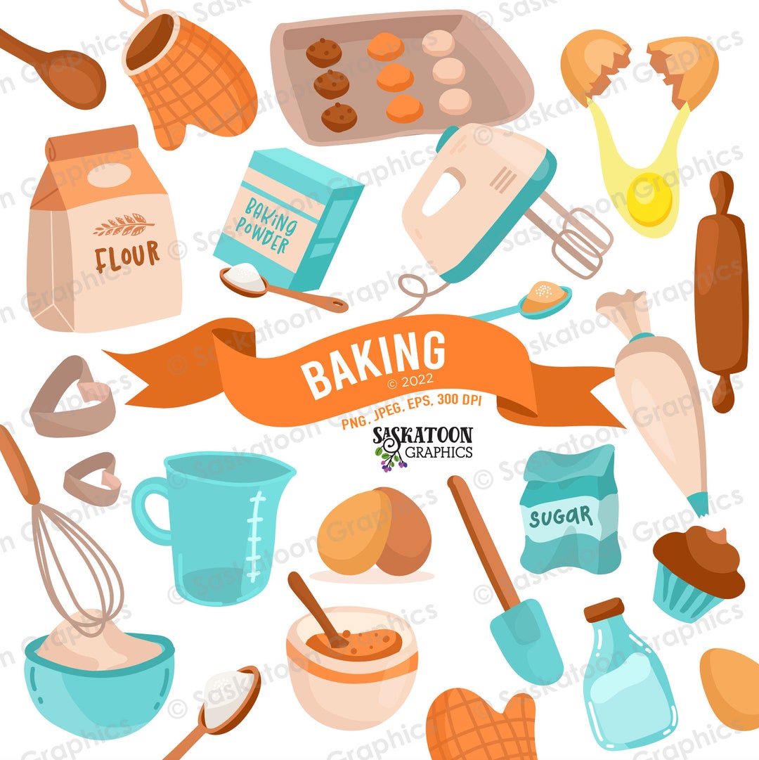 Baking Ingredients Clip Art - Mixer - Instant Download File - Digital ...