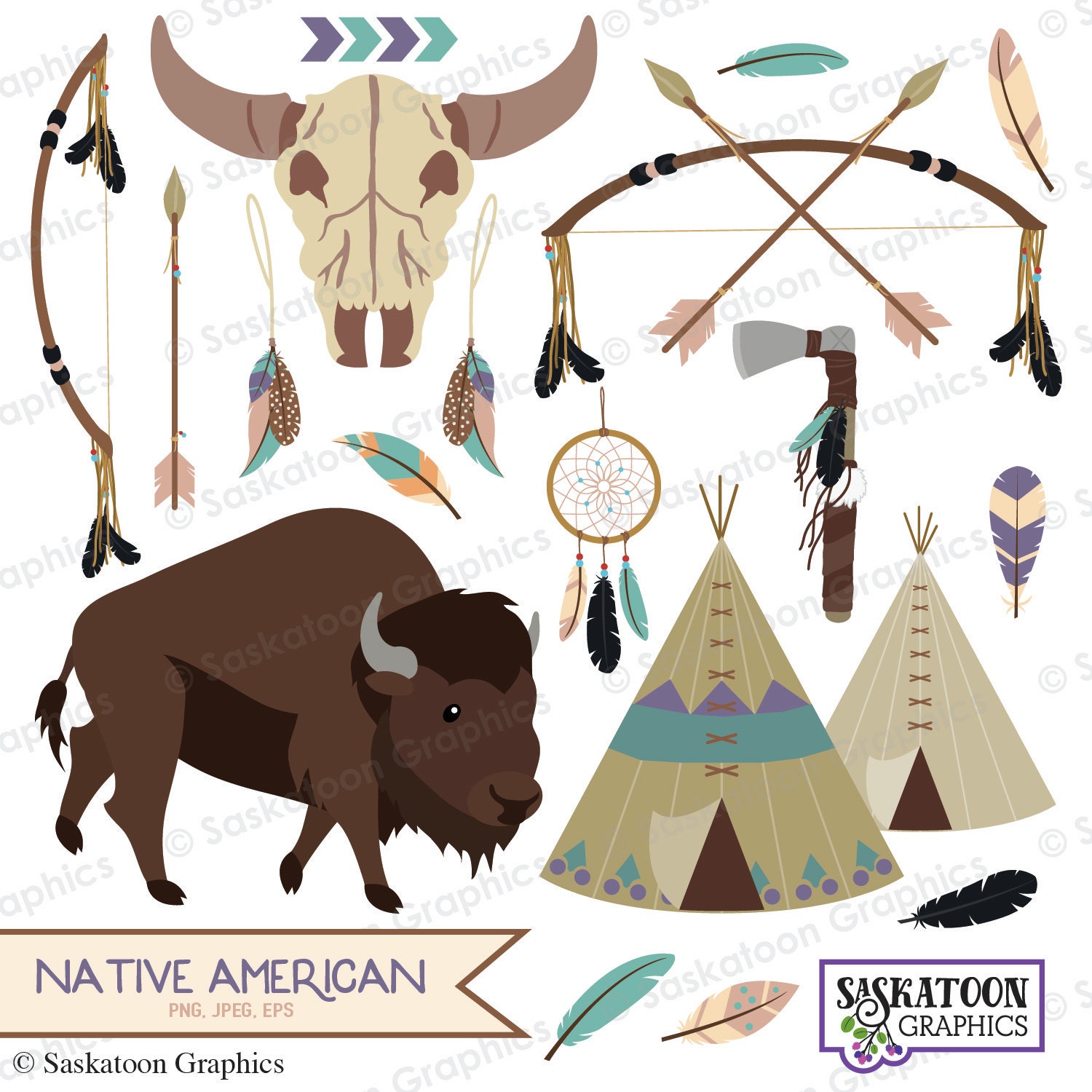 Native American Culture Clip Art - Instant Download File - Digital ...