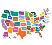 Bright Colors USA Map Clip Art United States of America Instant ...