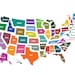 Bright Colors USA Map Clip Art United States of America Instant ...