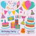 Colorful Birthday Party Clip Art - Instant Download File - Digital ...