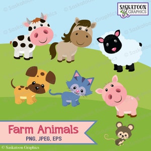 Farm Animals Clip Art - Instant Download File - Digital Graphics ...