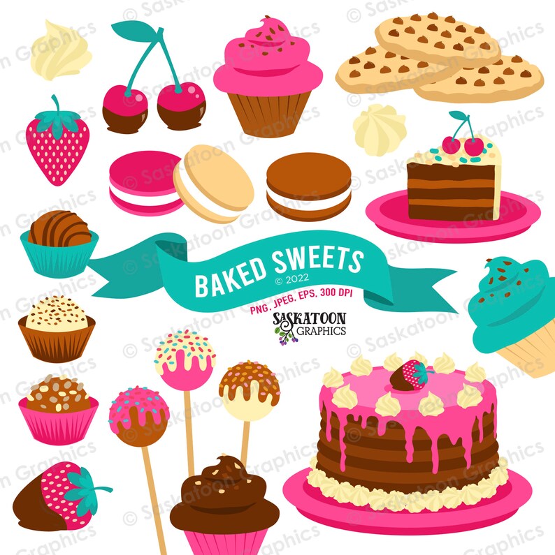 Baked Sweets Bakery Clip Art - Instant Download File - Digital Graphics ...