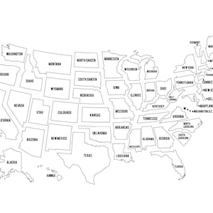 Outline Coloring Pages USA Map United States of America Instant ...
