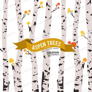 Aspen Tree Fall Leaf Clip Art - Instant Download File - Digital ...