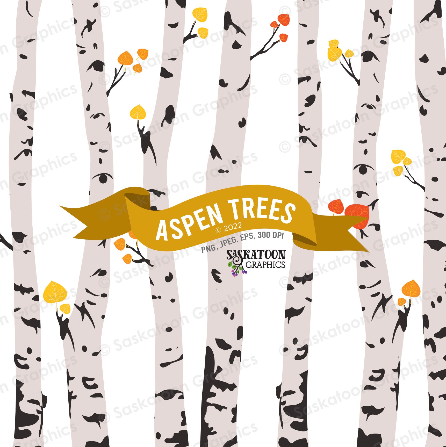 Aspen Tree Silhouette Vector