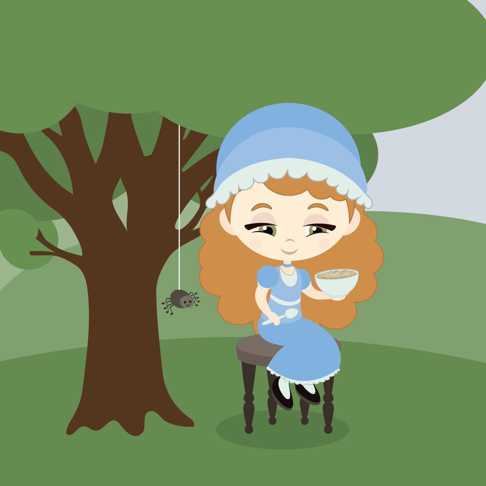 Little Miss Muffet Clip Art - Instant Download File - Digital Graphics ...