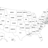 Bright Colors USA Map Clip Art United States of America Instant ...