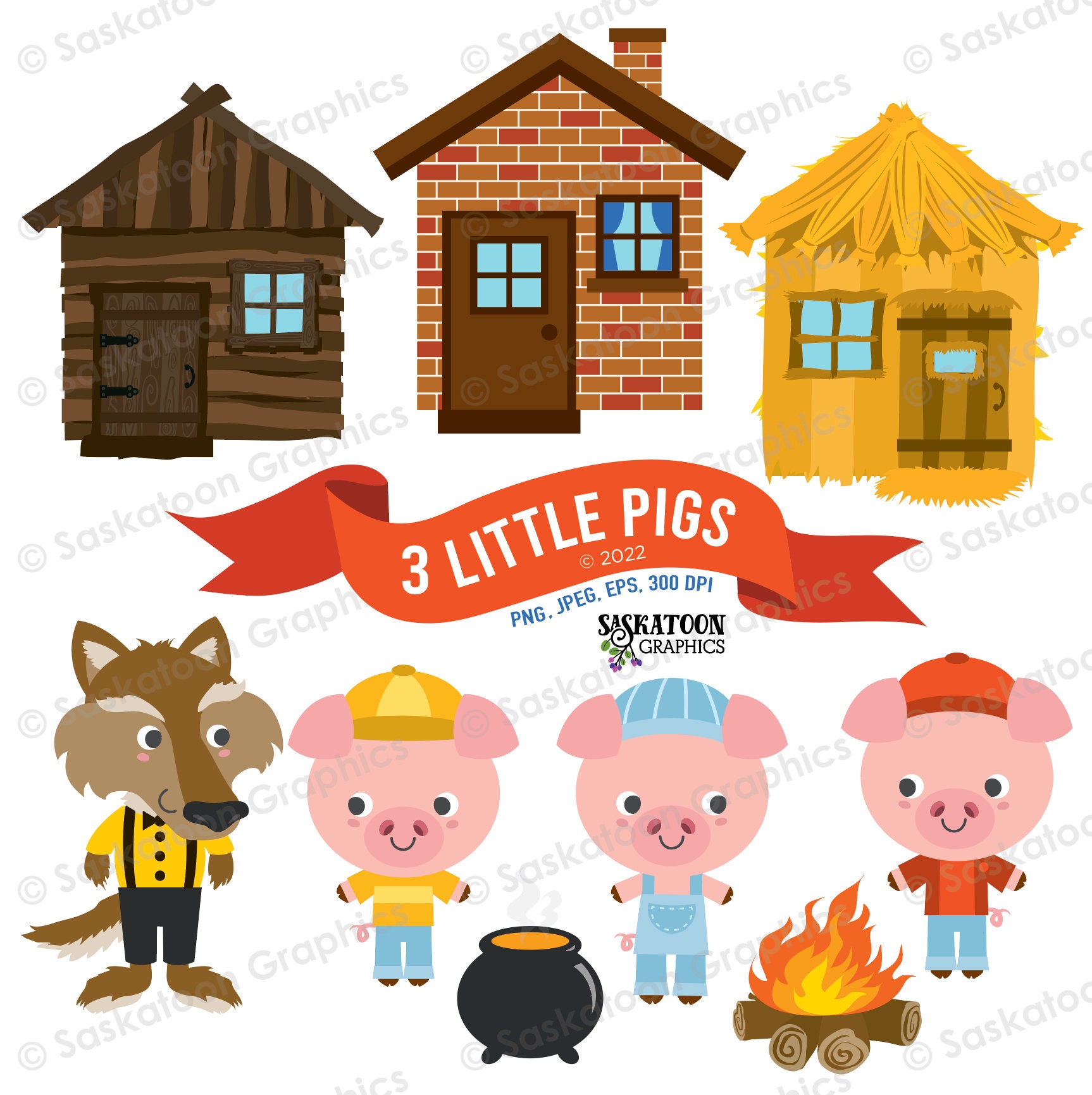 Three Little Pigs Ceramics