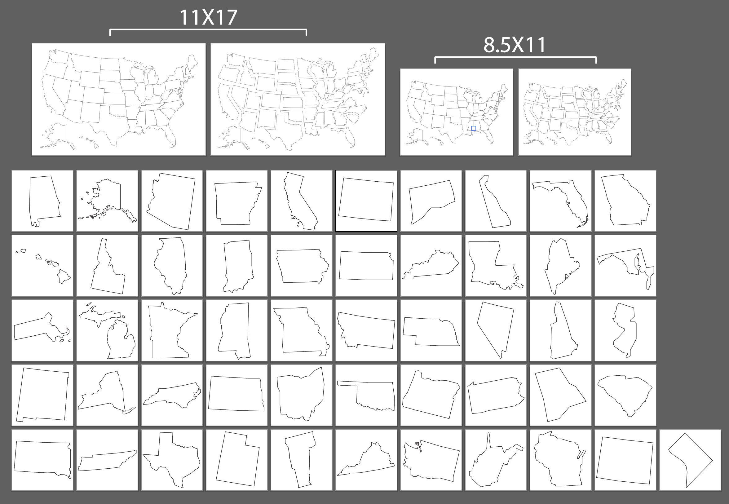 Outline Coloring Pages USA Map - United States of America- Instant ...