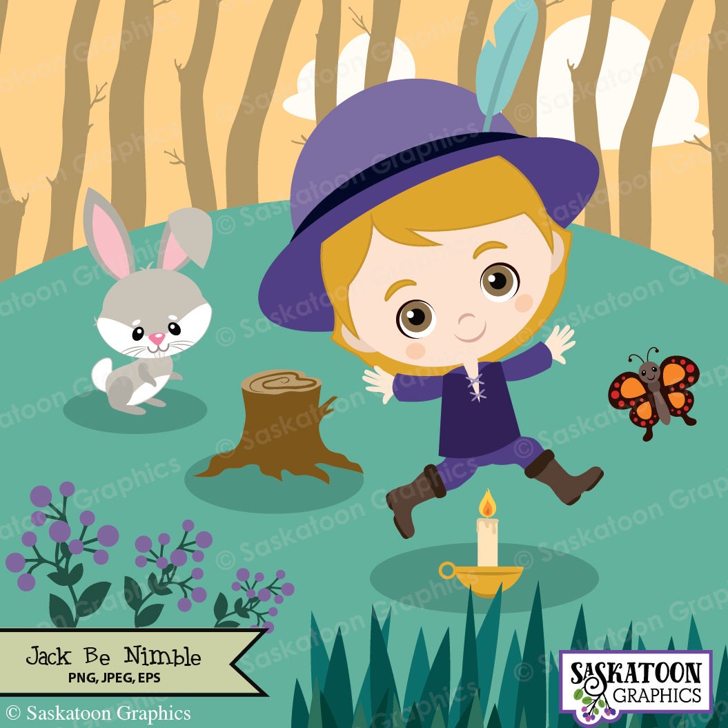 Jack Be Nimble Jack Be Quick Clip Art - Instant Download File - Digital ...