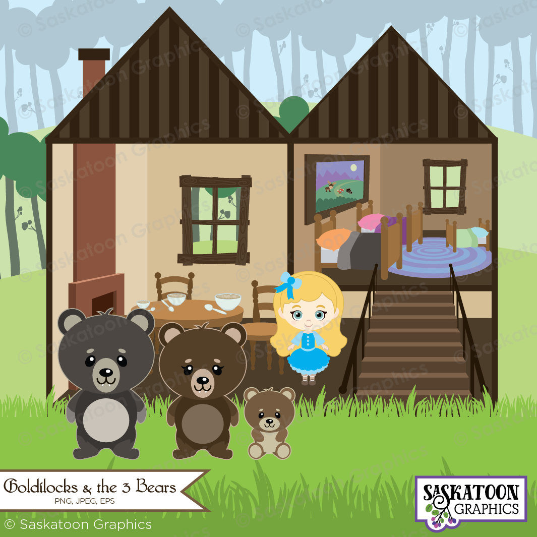 Goldilocks And The 3 Bears Clip Art