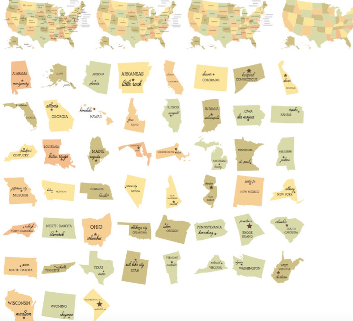 United States of America Clip Art - Instant Download File - Digital ...