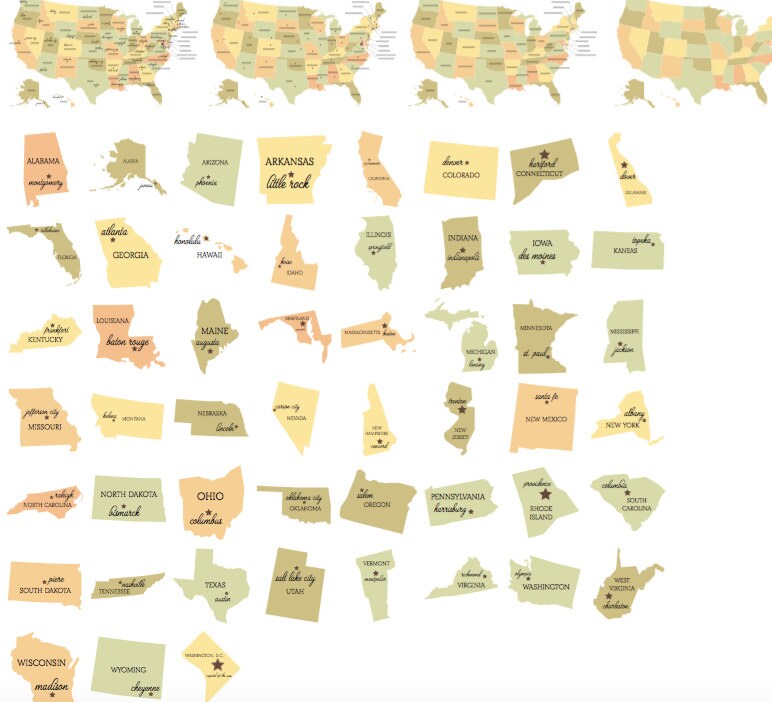 United States of America Clip Art - Instant Download File - Digital ...