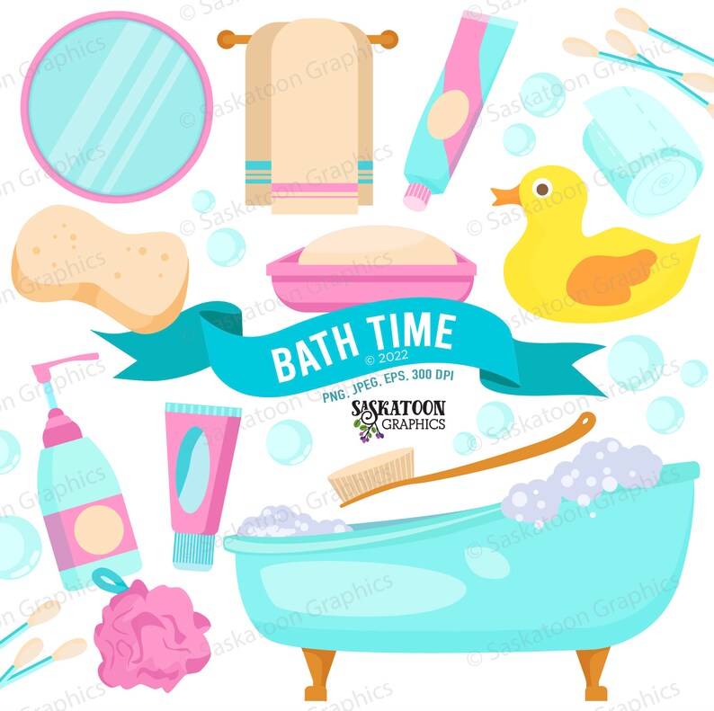 Bath Time - Splish Splash Clip Art Set - Instant Download File ...