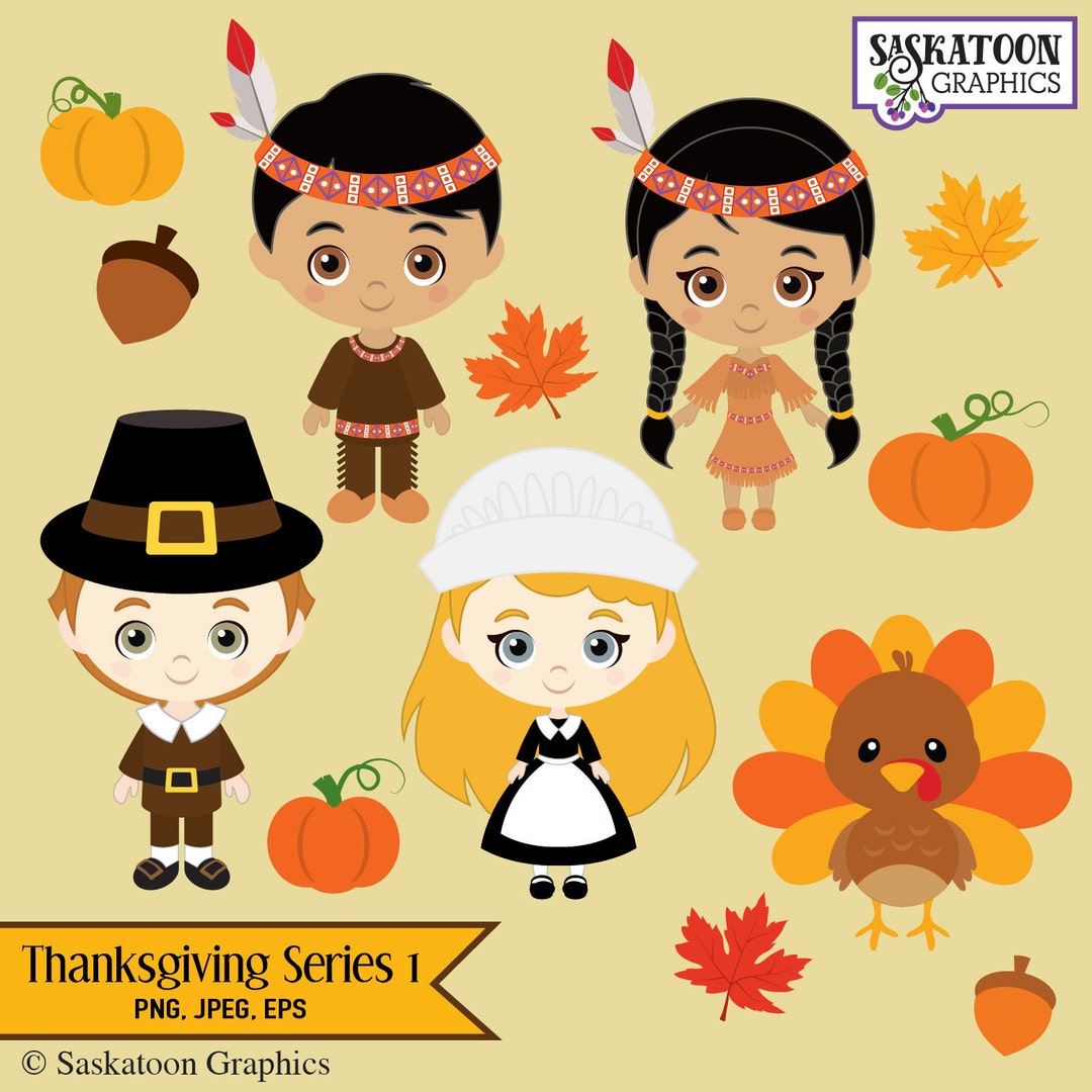 Cute Thanksgiving Clip Art - Instant Download File - Digital Graphics ...