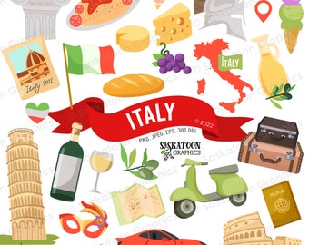 Rome Italy Travel Clip Art Graphics Hand-drawn Digital - Etsy
