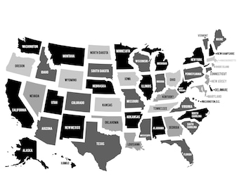Bright Colors USA Map Clip Art United States of America Instant ...