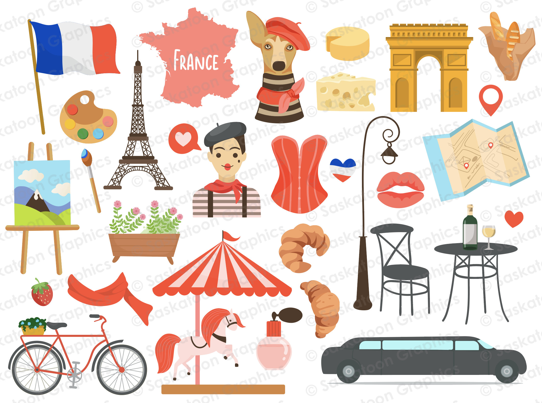 France Travel Clip Art - French Flag - World Culture - European ...