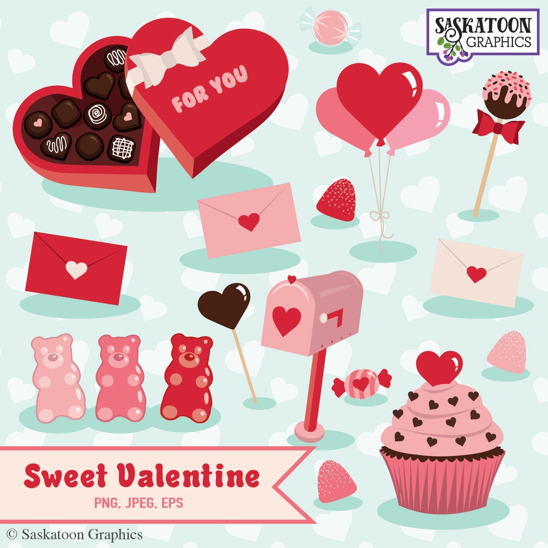 Sweet Valentine Clip Art Love - Instant Download File - Digital ...