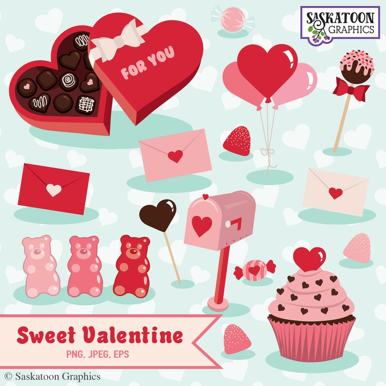 Sweet Valentine Clip Art Love - Instant Download File - Digital ...
