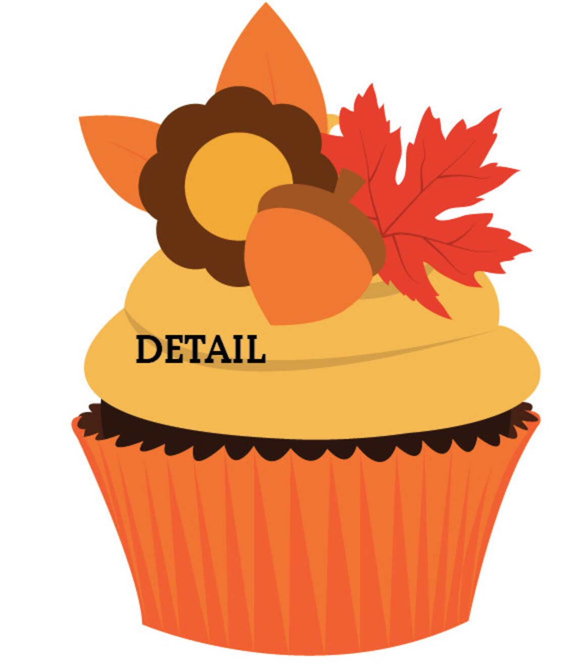 Cute Thanksgiving Cupcake Clip Art - Instant Download File - Digital ...