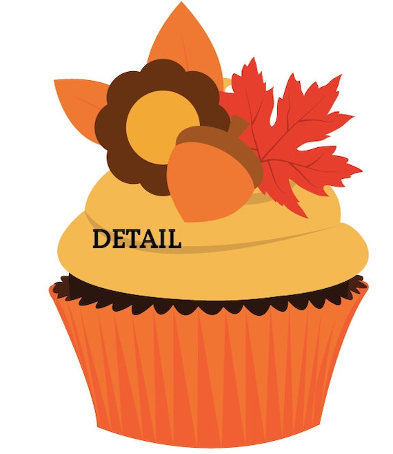 Orange Birthday Cupcake Clip Art