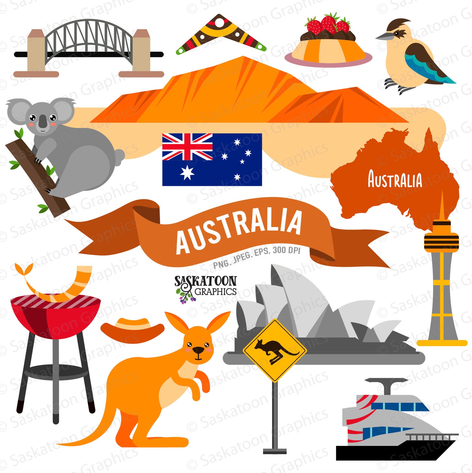 Australia Travel Clip Art - Australian Flag - Continent World - Country ...
