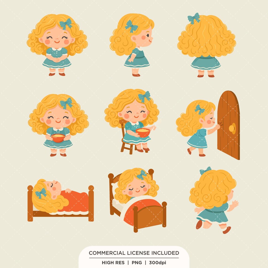 Goldilocks & the Three Bears Clipart | 45 Piece Clipart Set | Cute ...