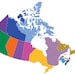 Canada Bright Colors Map Clip Art - North America - Instant Download ...