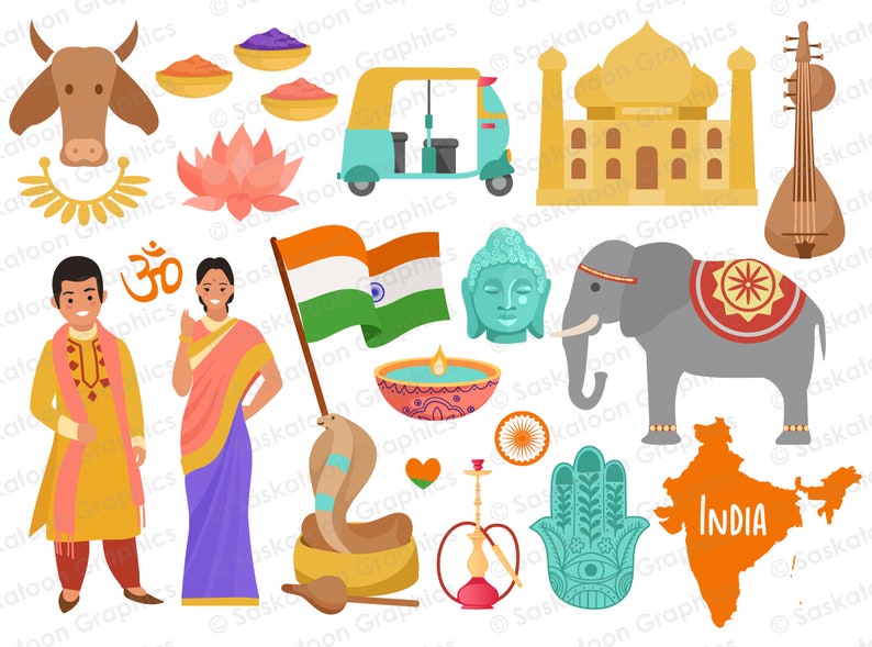 India Travel Clip Art - East Indian Flag - Asia Continent Country World ...