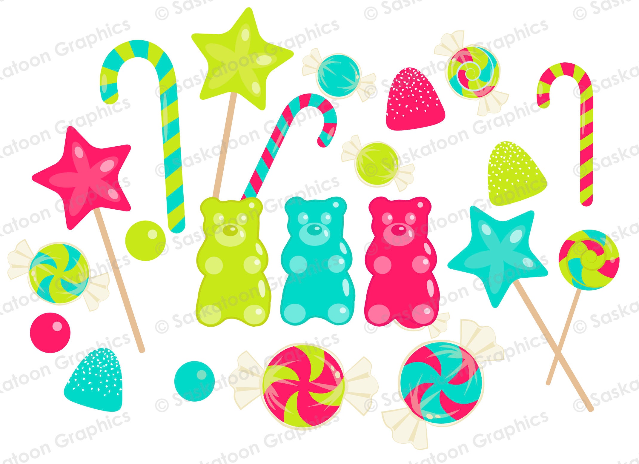 Sweet Candy Clip Art - Instant Download File - Digital Graphics ...