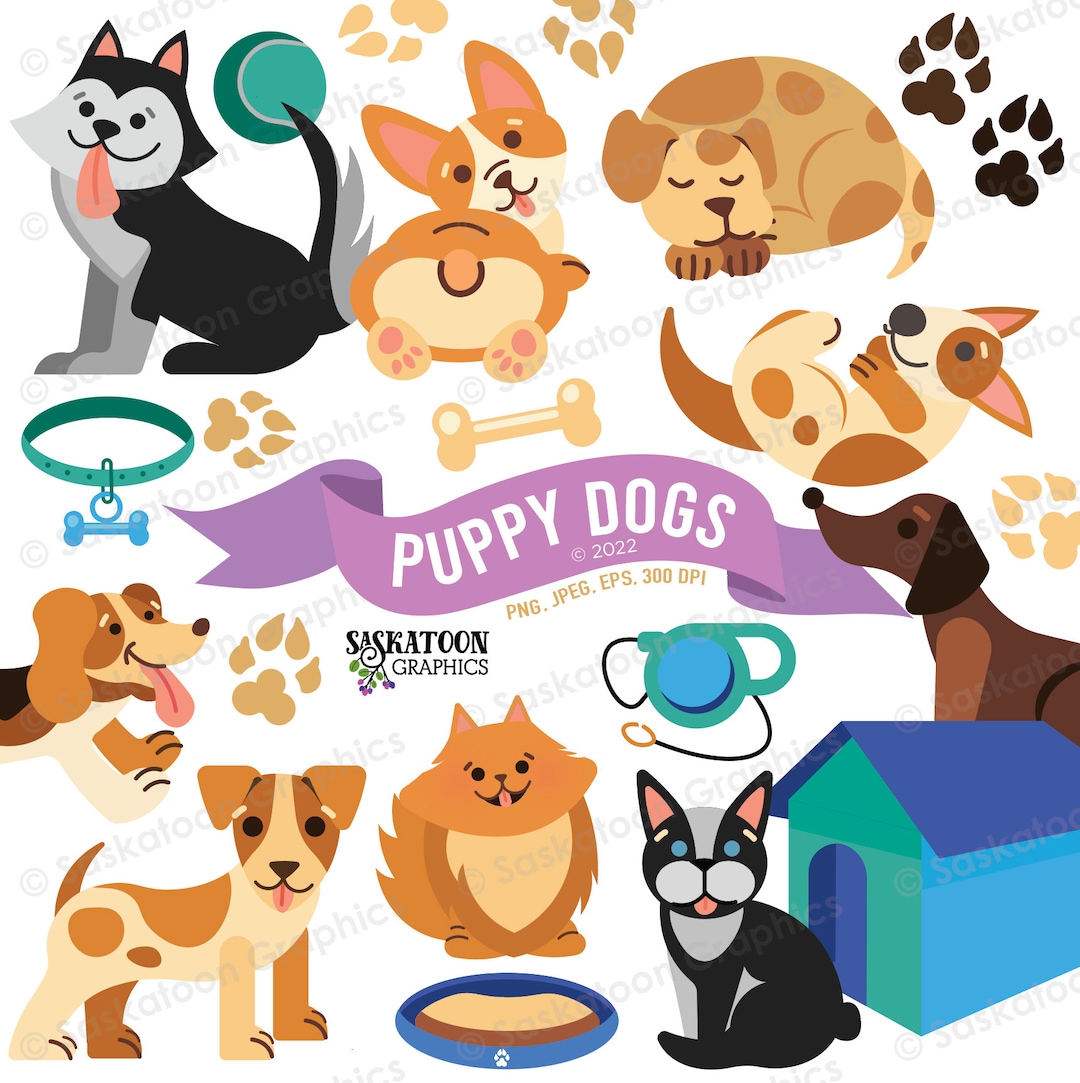 Puppy Dog Clip Art - Pets Animals - Instant Download File - Digital ...