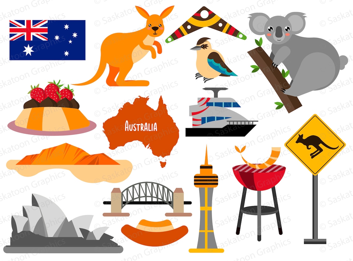 Australia Travel Clip Art - Australian Flag - Continent World - Country ...