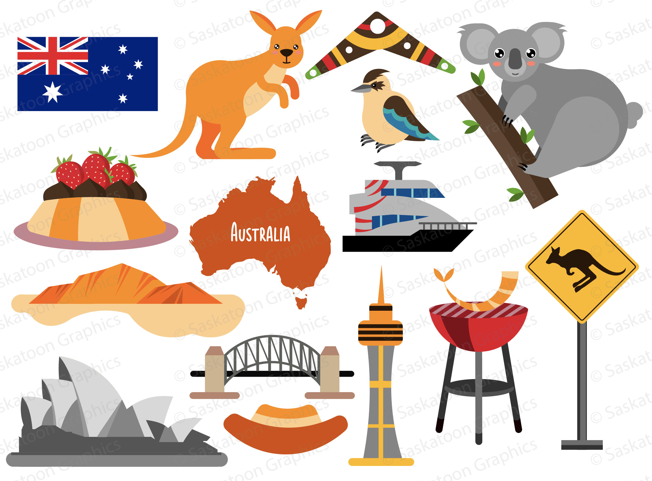 Australia Travel Clip Art - Australian Flag - Continent World - Country ...
