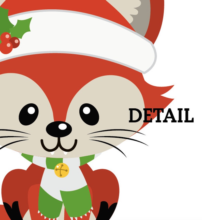 Christmas Woodland Animals Clip Art - Instant Download File - Digital ...