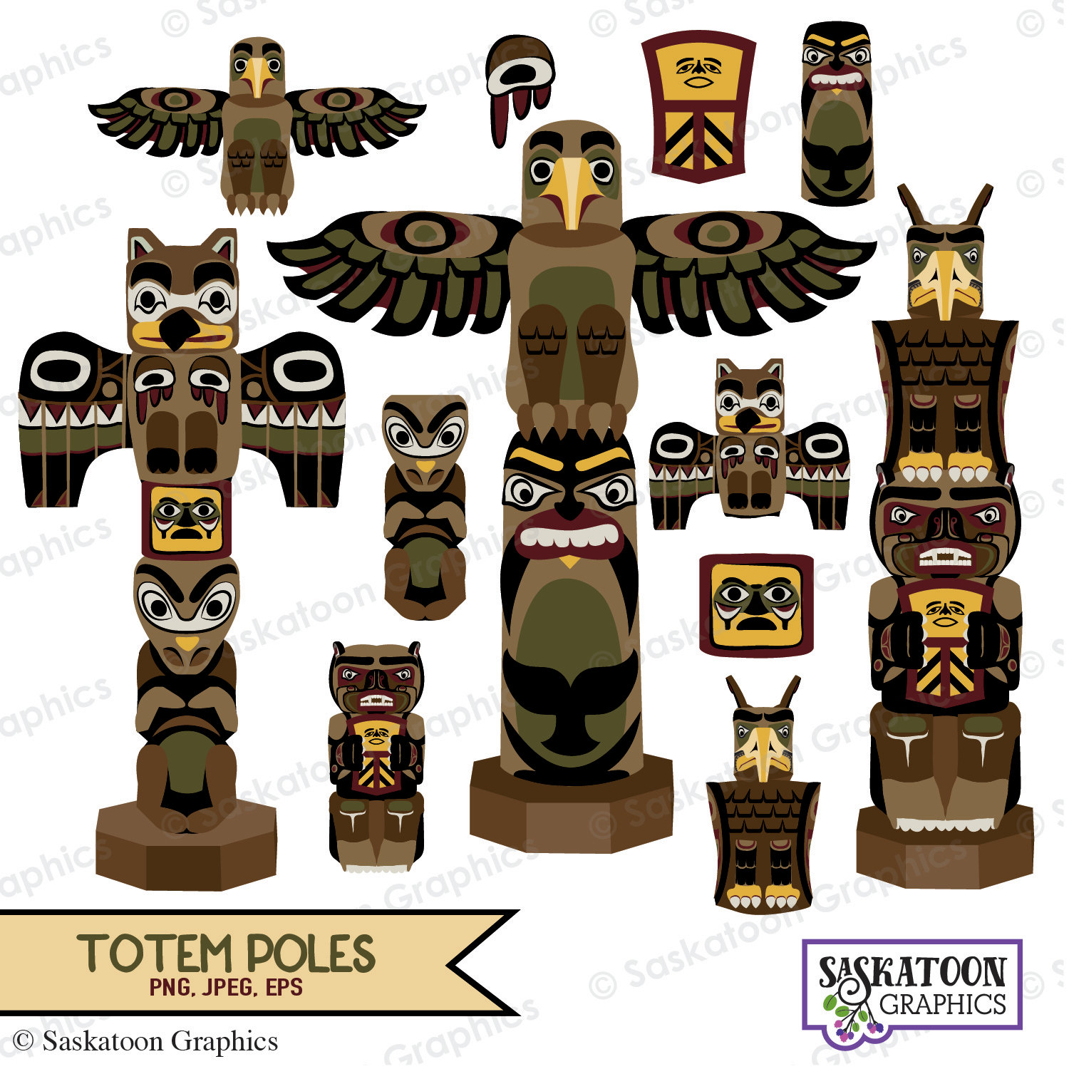 Native American Totem Pole Art Native American Totem, Ken Sprague Wall
