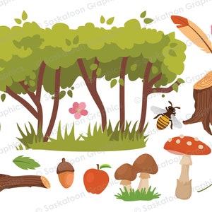 Woodland Forest Nature Clip Art - Instant Download File - Digital ...