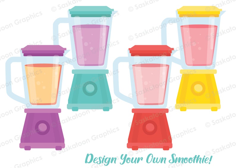 Smoothies Clip Art Set Fruit Berries Instant Download File Digital ...