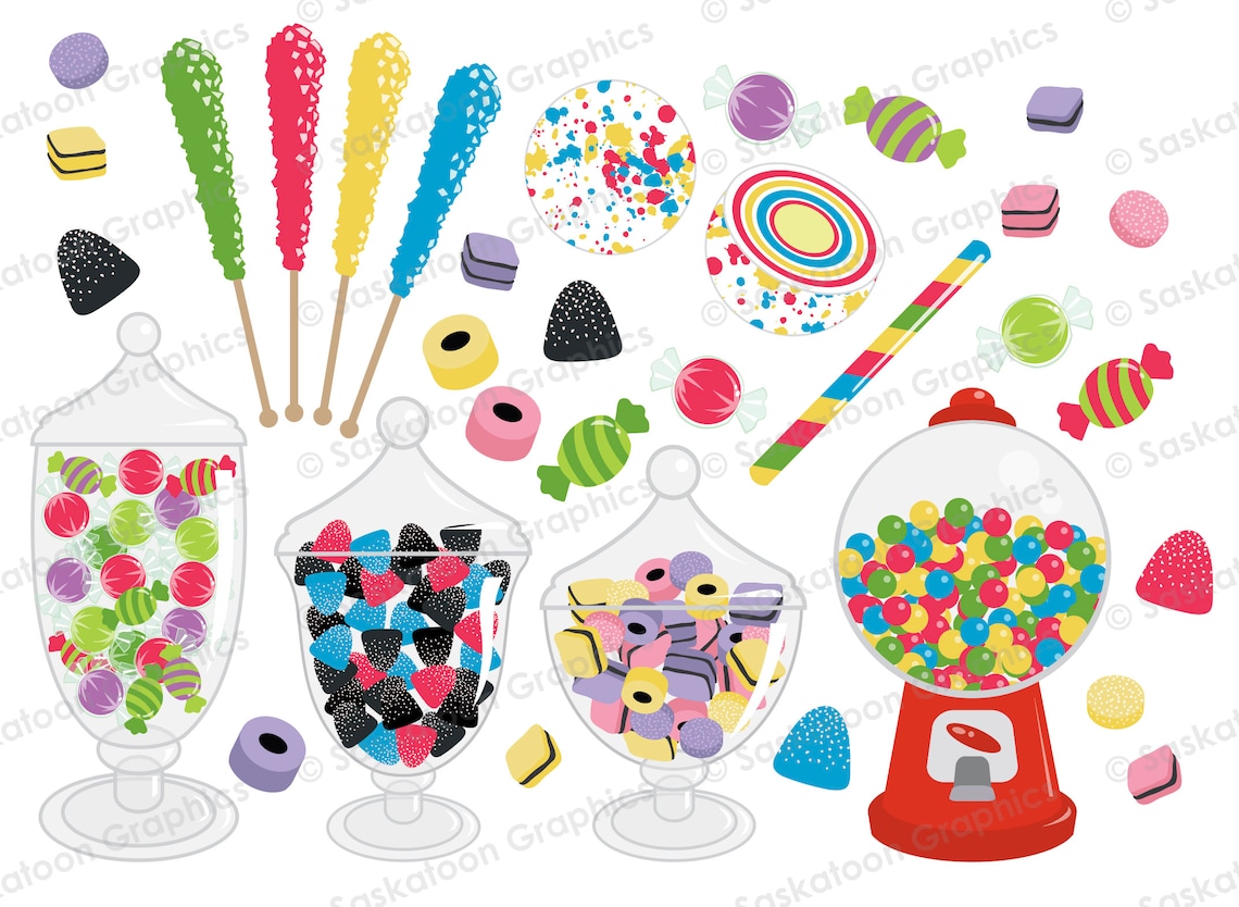 Old Fashioned Candy Clip Art - Instant Download File - Digital Graphics ...