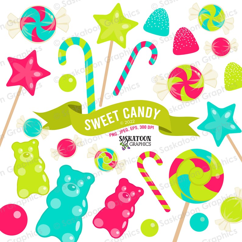 Sweet Candy Clip Art - Instant Download File - Digital Graphics ...