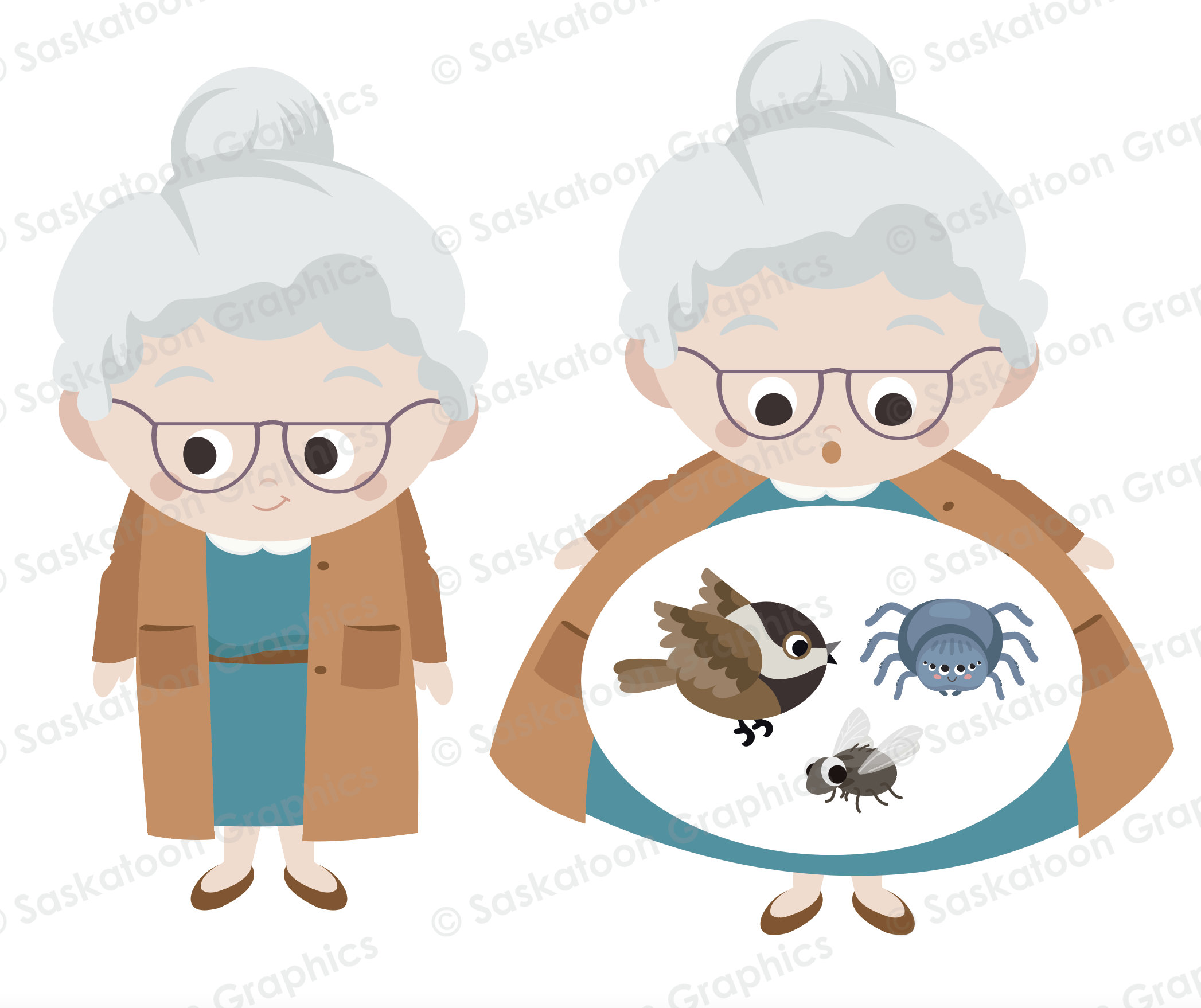 There Was an Old Lady Who Swallowed a Fly Clip Art - Instant Download ...
