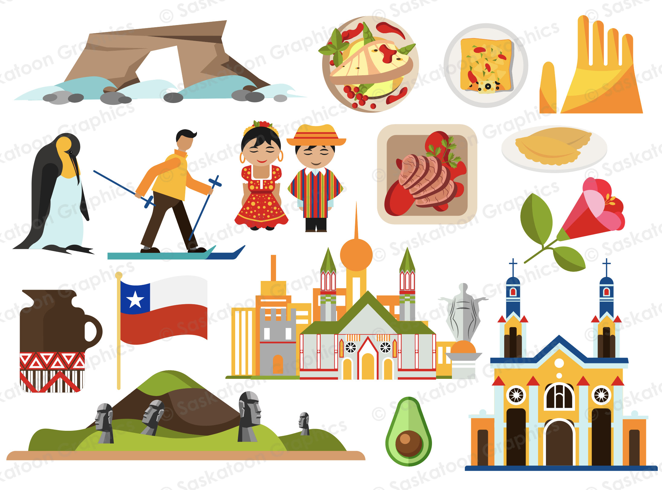 Chile Clip Art - Chilean Flag - South America - Continent Country World ...