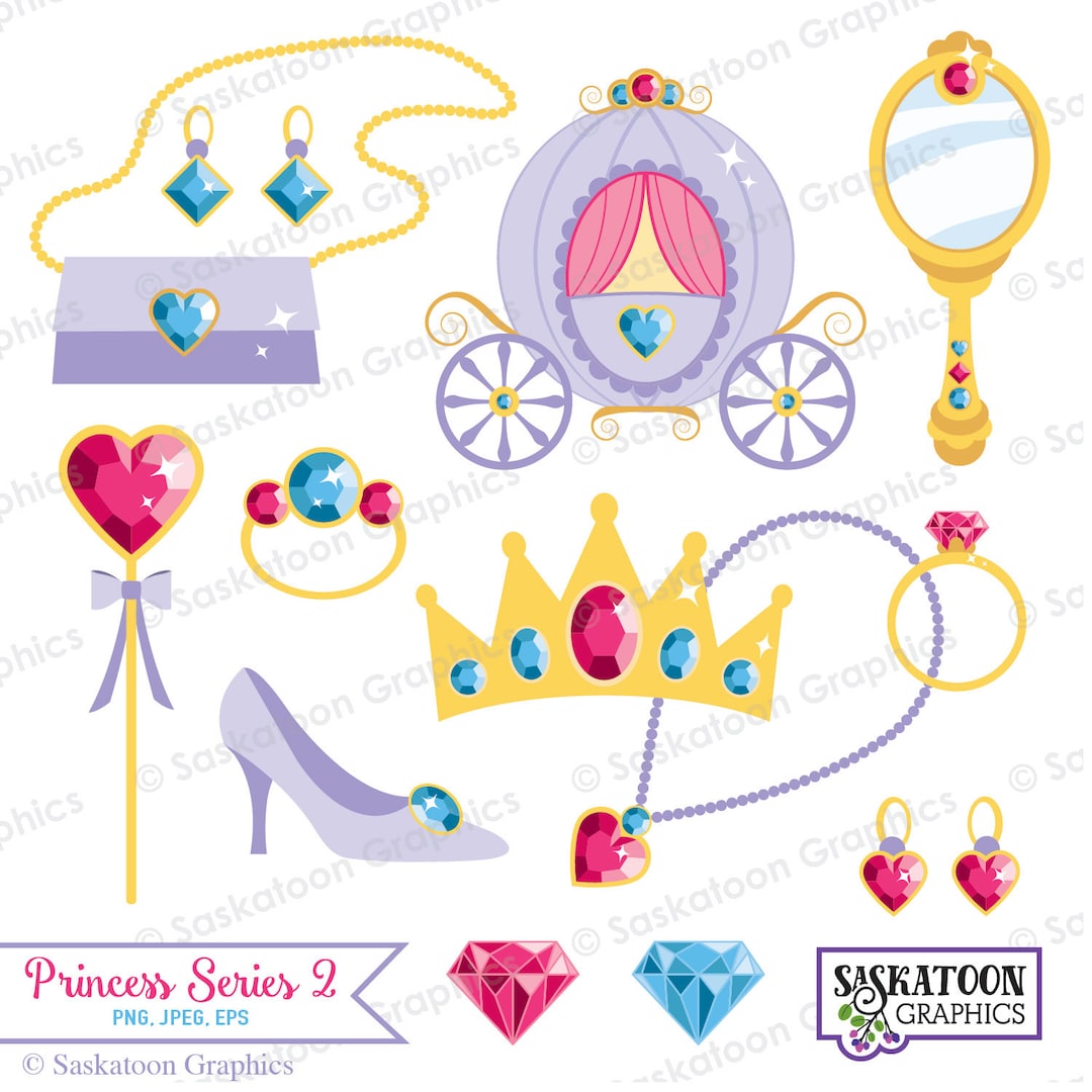 Pretty Princess Clip Art - Instant Download File - Digital Graphics ...