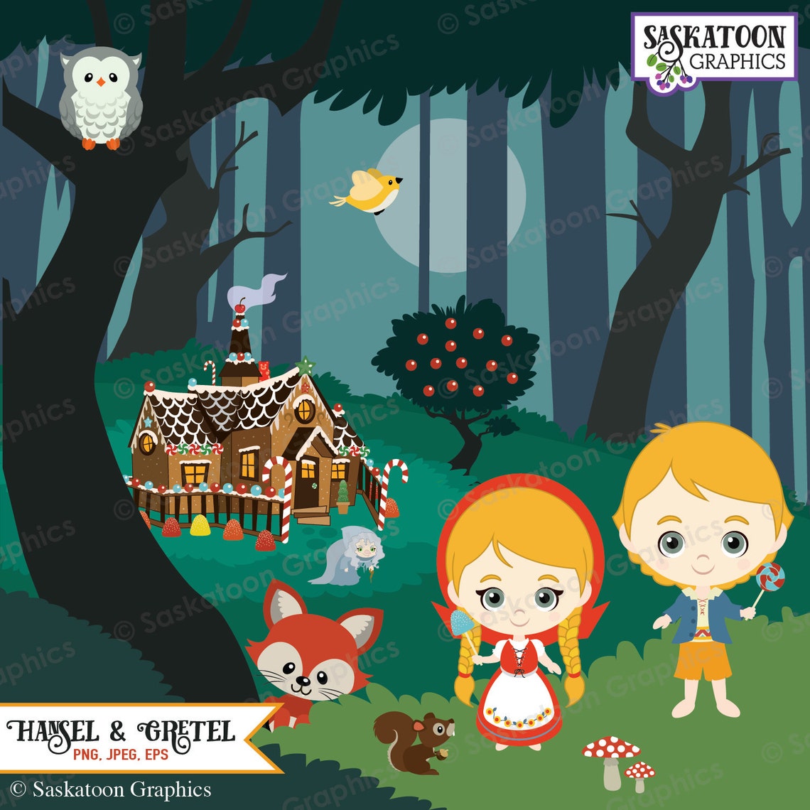 Hansel and Gretel Clip Art Instant Download File Digital Graphics ...
