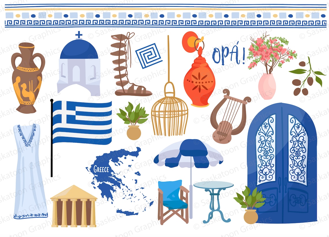 Greece Travel Clip Art - Greek Flag - Europe - Continent Country World ...